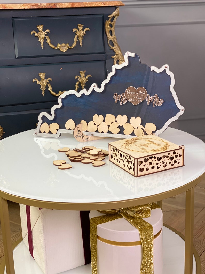 Kentucky Shape Wedding Guest Book Alternative Wedding Guest - Etsy