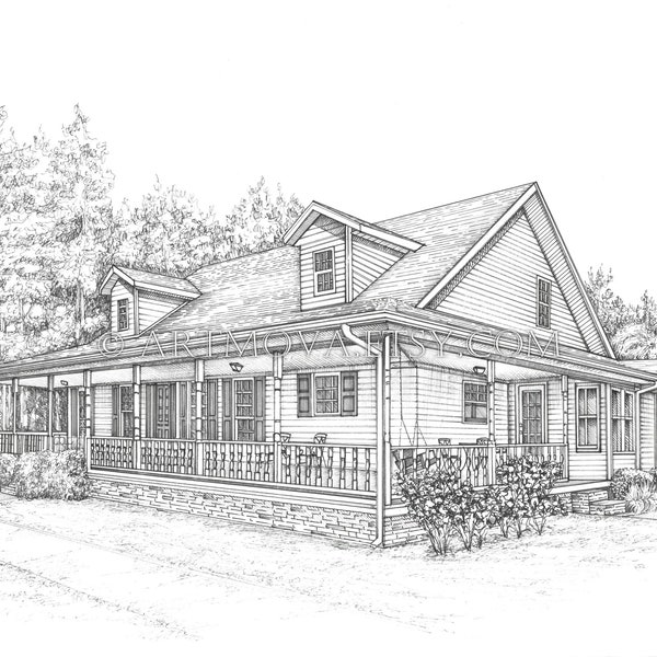 House Sketch - Etsy
