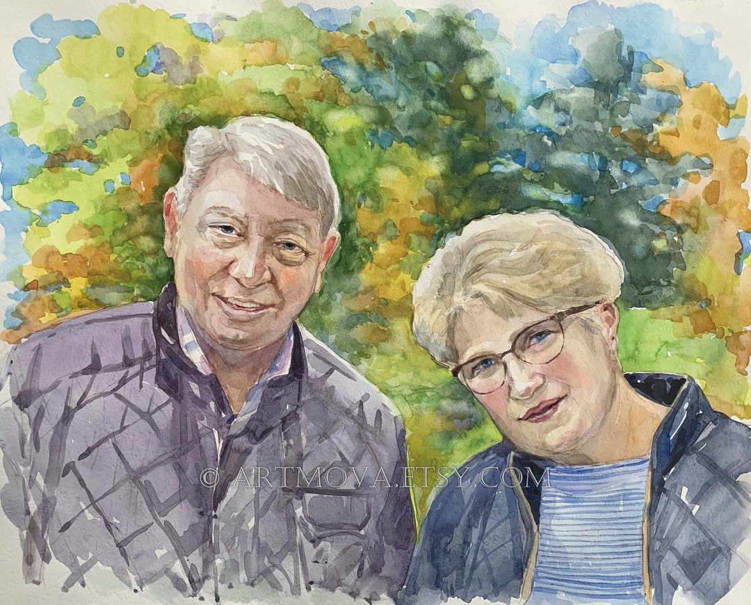 Parents' Portrait From Picture Custom Family Portrait Hand Painted ...