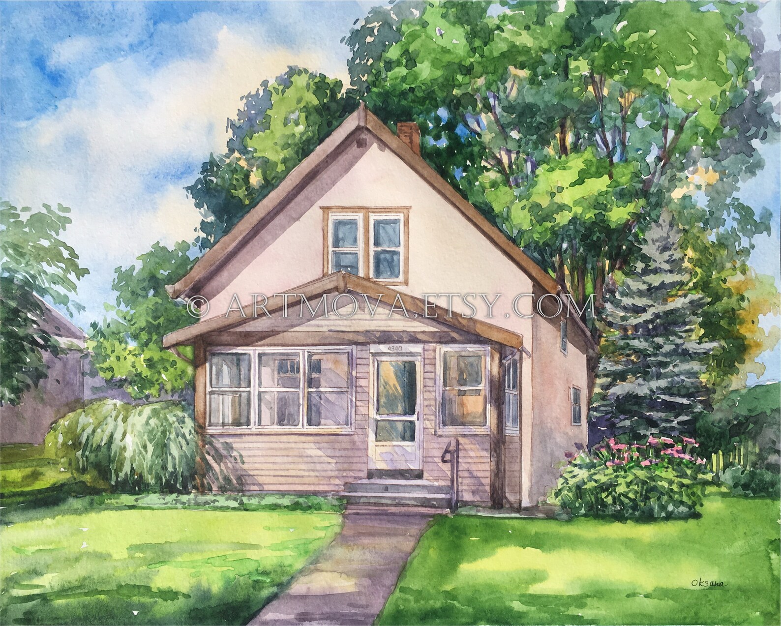 Custom Watercolor House Painting Watercolor House Portrait - Etsy