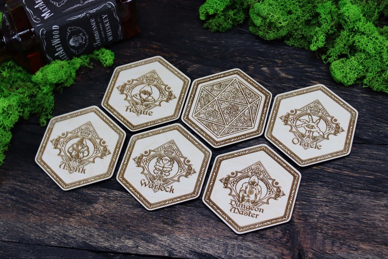 D20 Dungeons and Dragons Themed Coasters D&D Heroes Coaster - Etsy
