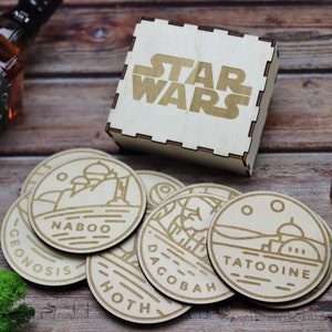 Star Wars Planet Coaster Set - Etsy