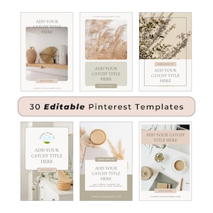 30 Editable Canva Modern Minimal Boho Pinterest Templates - Etsy