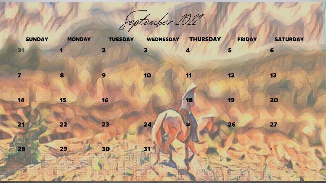 September Calendar - Etsy