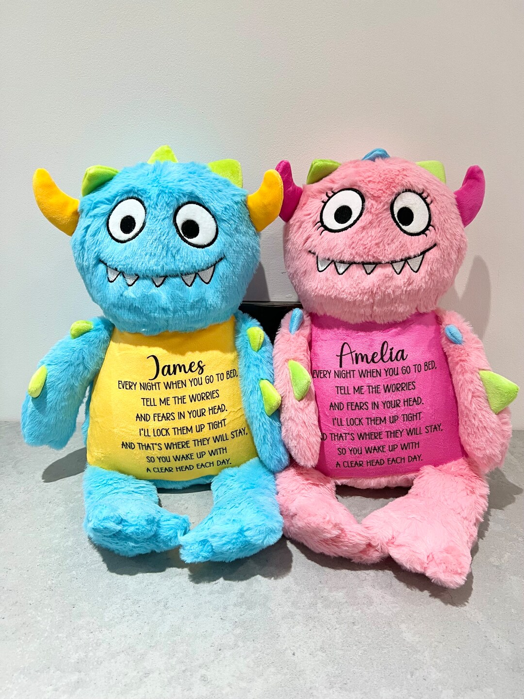 Personalised Children's Worry Monster, Anxiety Aid, Kids Sleep Cuddle ...
