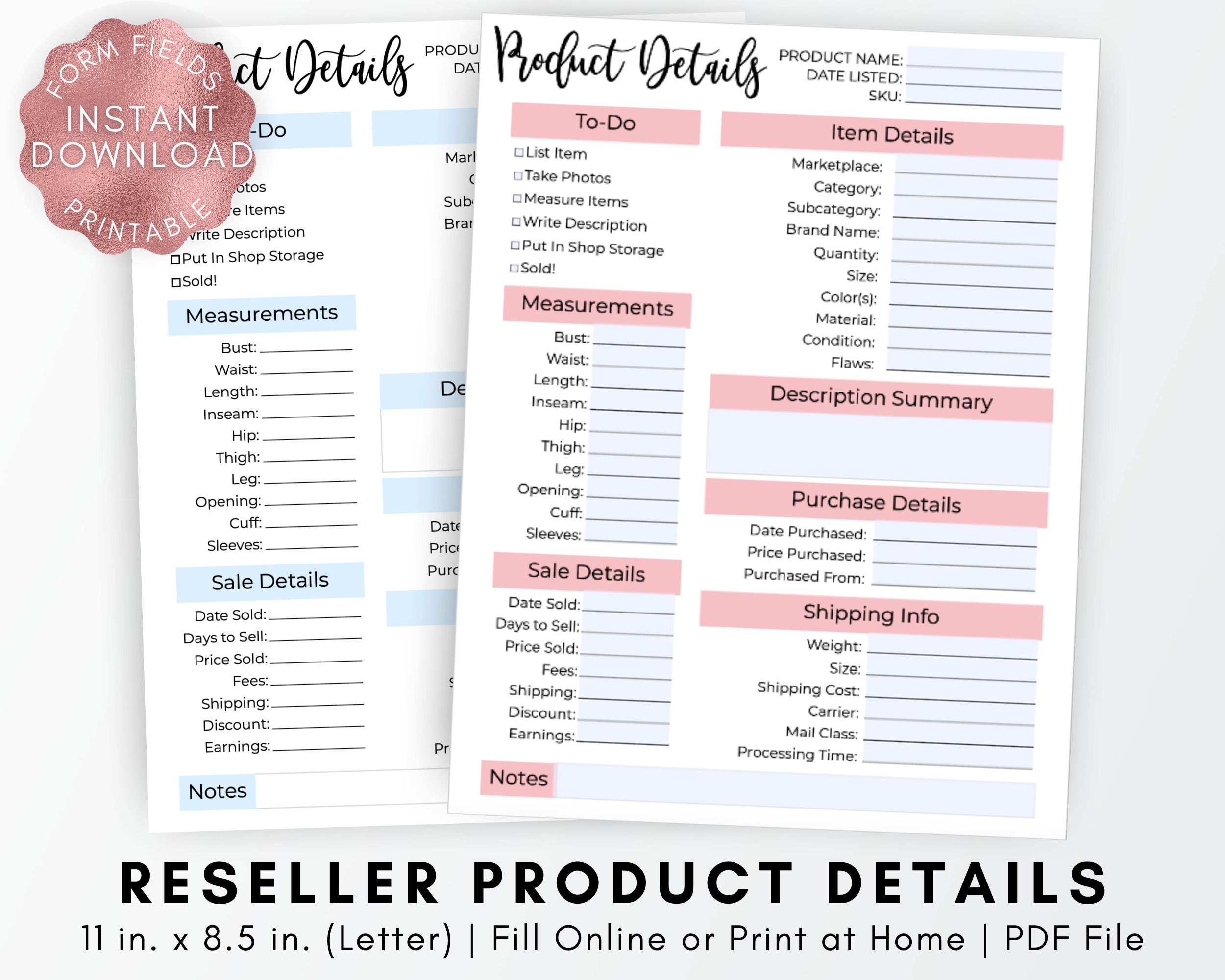 FILLABLE Online Reseller Listing Template, Online Shop Planner ...
