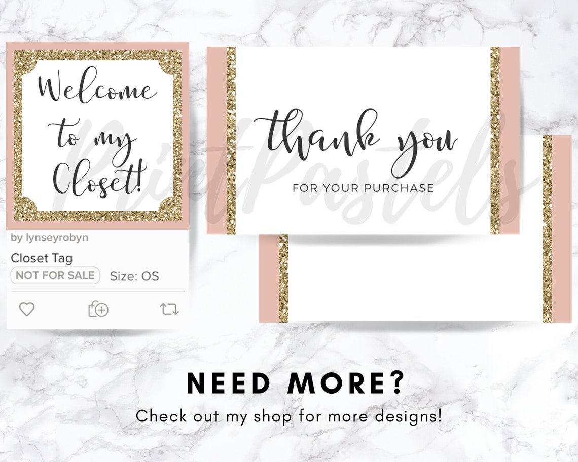 Poshmark Rose Gold Foil Closet Signs, Customized Boutique Signs ...