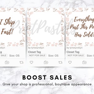 Poshmark Vintage Floral Closet Signs, Customized Boutique Signs ...