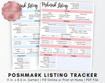 Online Reseller Inventory Sheets, Printable Online Inventory Tracker ...