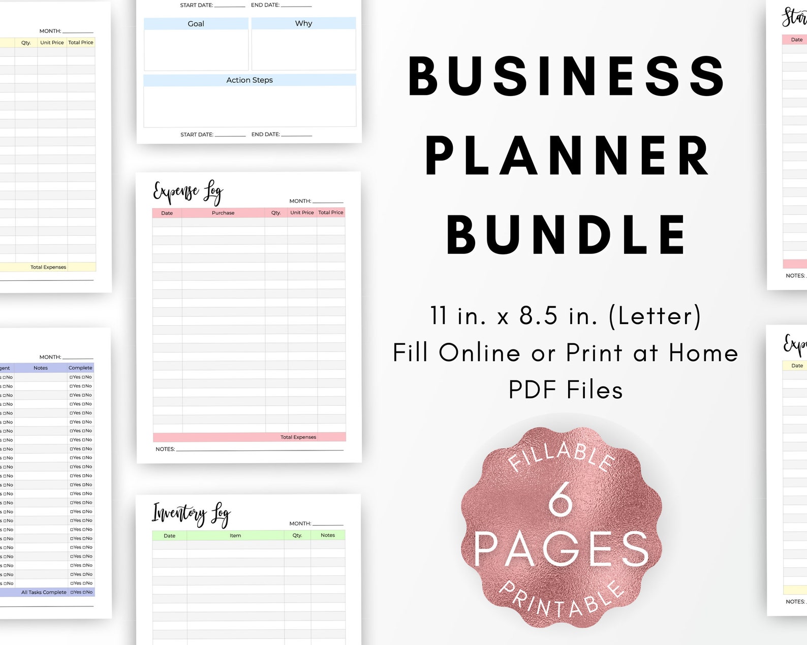 FILLABLE Business Organization Planner Printable, Business Organizer ...