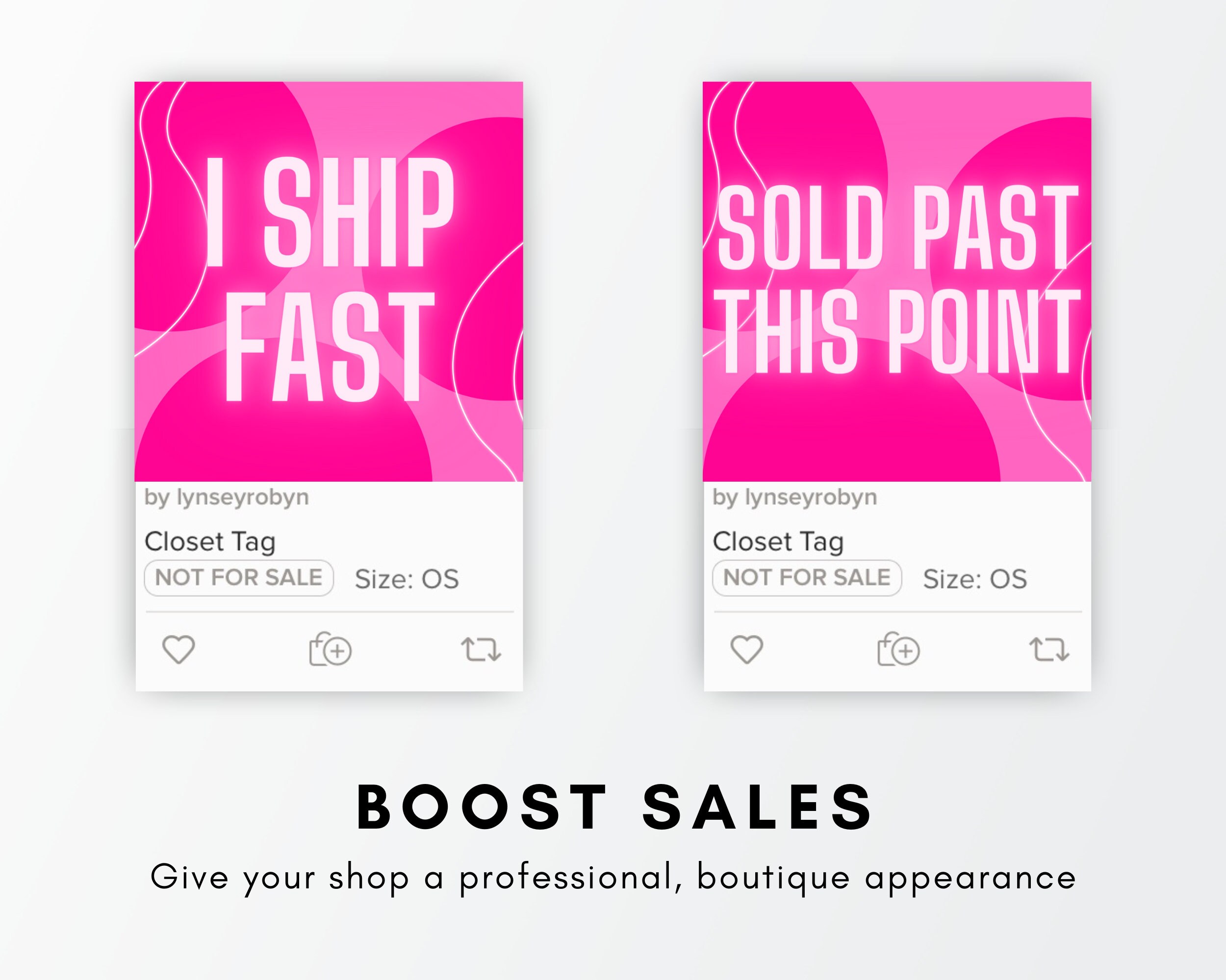 Poshmark Pink Bold Glow Neon Closet Signs, Customized Boutique Signs ...