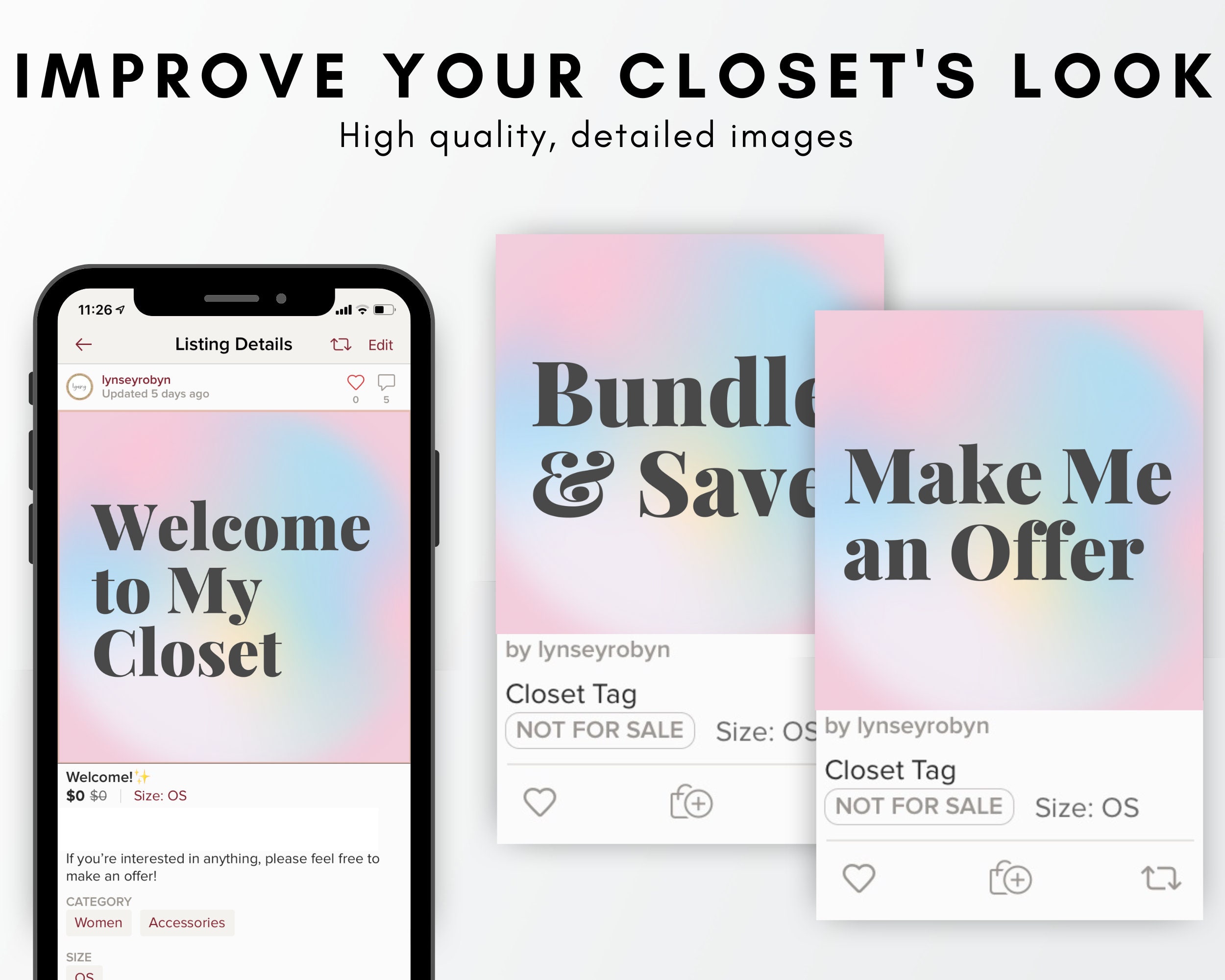 Poshmark Pink & Blue Gradient Closet Signs, Customized Boutique Signs ...