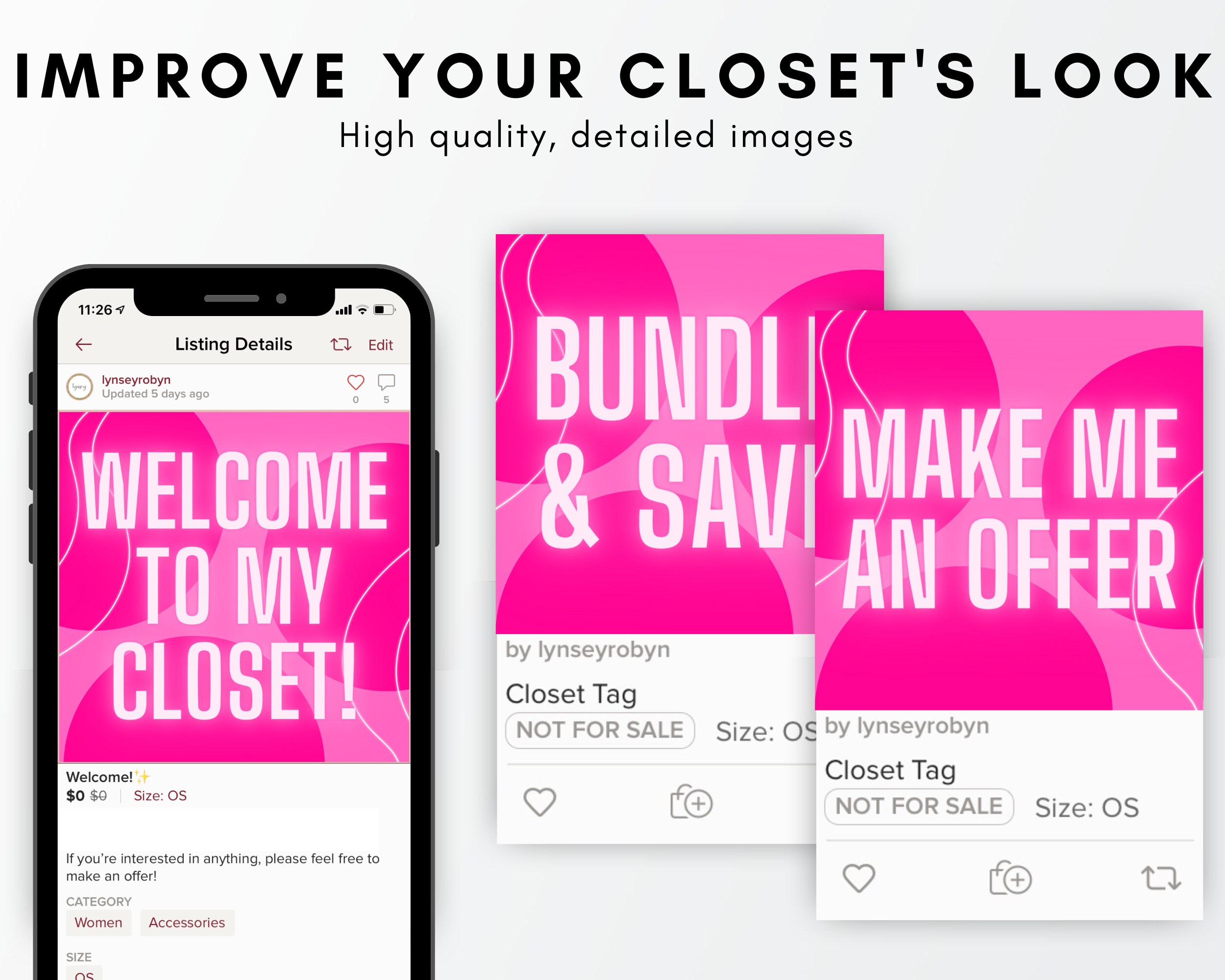 Poshmark Pink Bold Glow Neon Closet Signs, Customized Boutique Signs ...