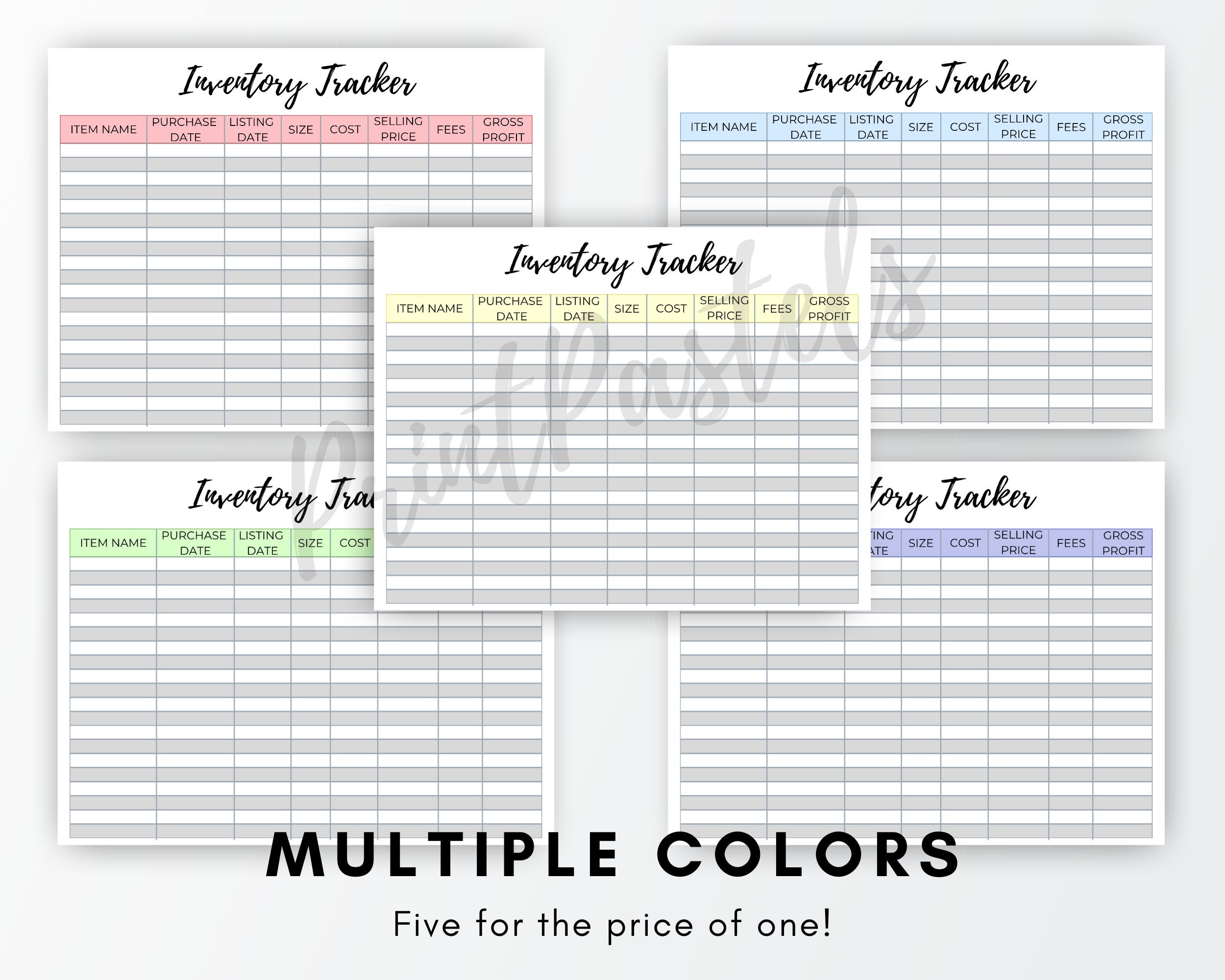 Online Reseller Inventory Sheets, Printable Online Inventory Tracker ...