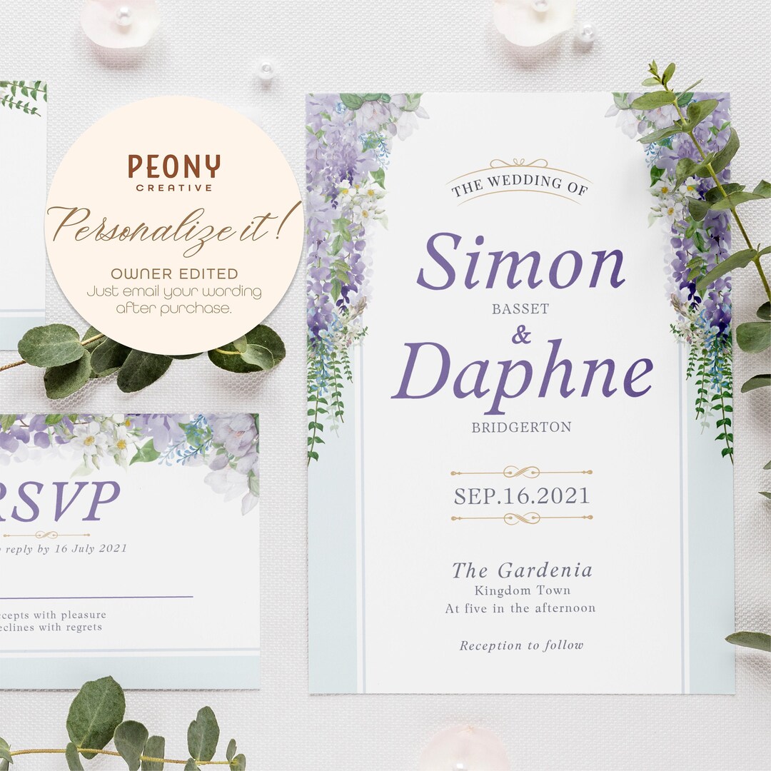 Bridgerton Inspired Wedding Invitation - Etsy UK