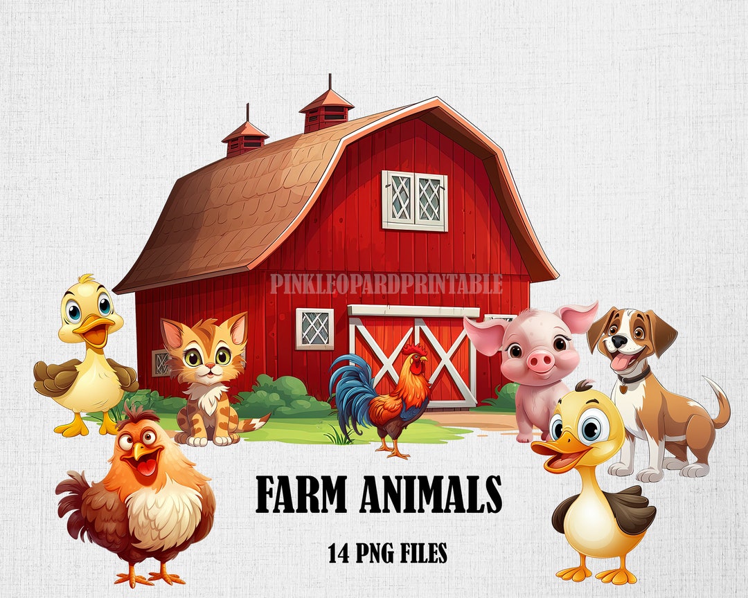 Farm Animals Bundle Cute Farm Animals Tractor Printable Cute Duck ...