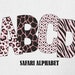 Safari Letters Alphabet PNG Set Animal Print Giraffe Pink Leopard ...