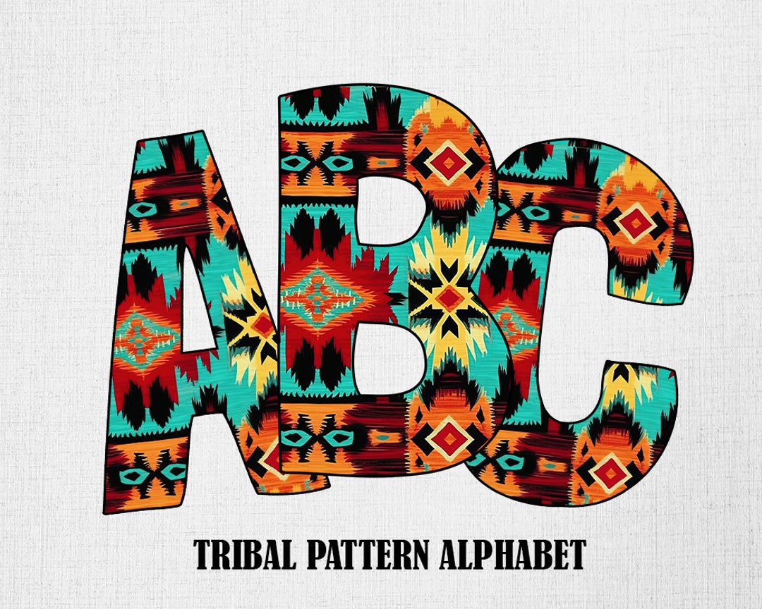 Western Tribal Letters Alphabet Set Digital Download Aztec Tribal ...