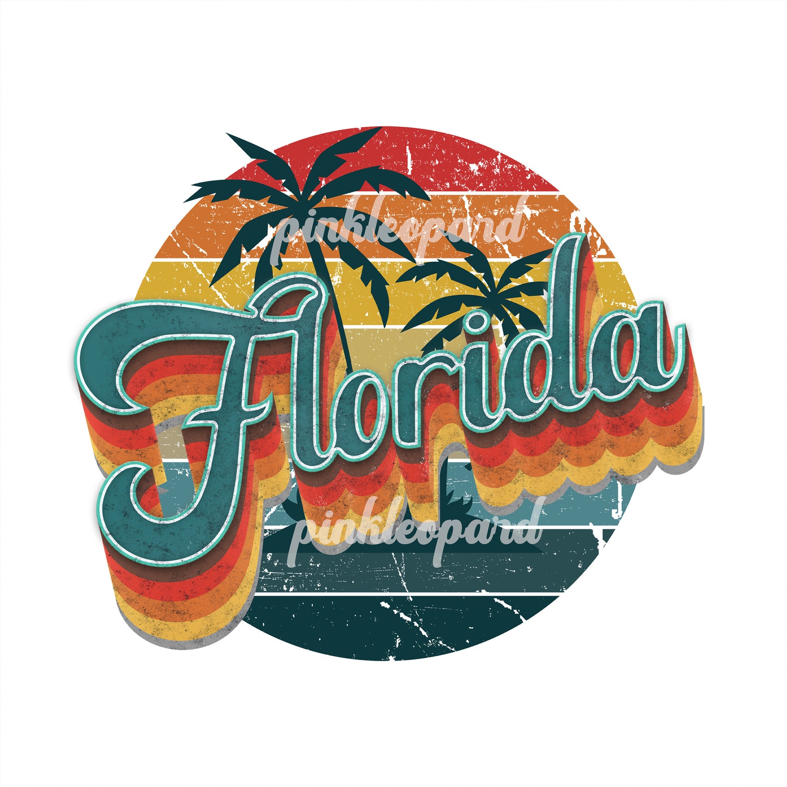 Florida Retro Style Sublimation DESIGN Vintage Sunset Colorful - Etsy