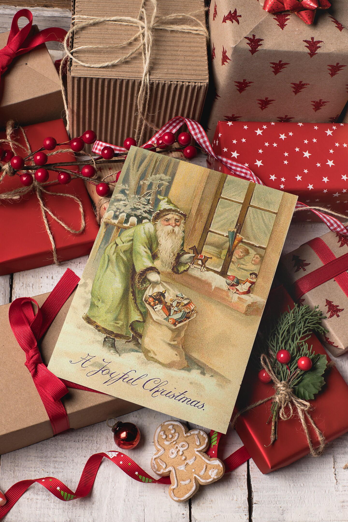 Printable Victorian Santa Postcard Santa Claus Vintage - Etsy