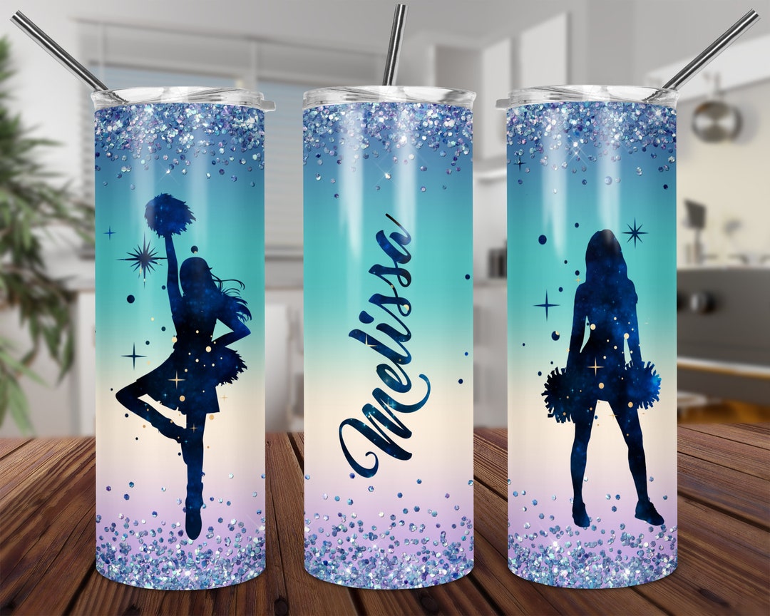 Cheerleaders Sublimation 20oz Skinny Tumbler Seamless DESIGN Glitter ...
