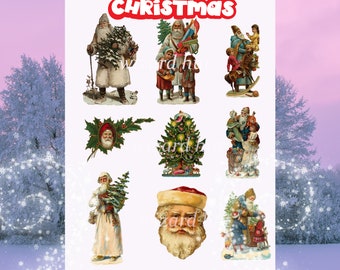 Santa Collage Sheet | Etsy