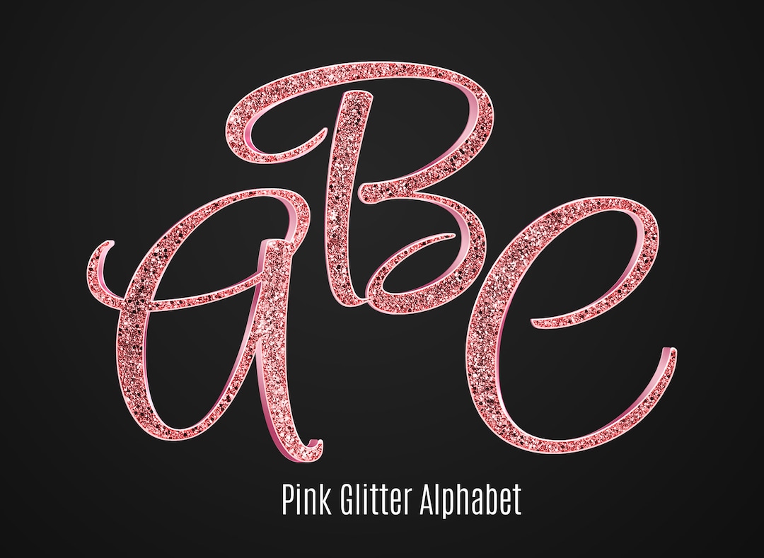 Pink Glitter Letters Alphabet Rose Foil Glitter Individual Letters ...
