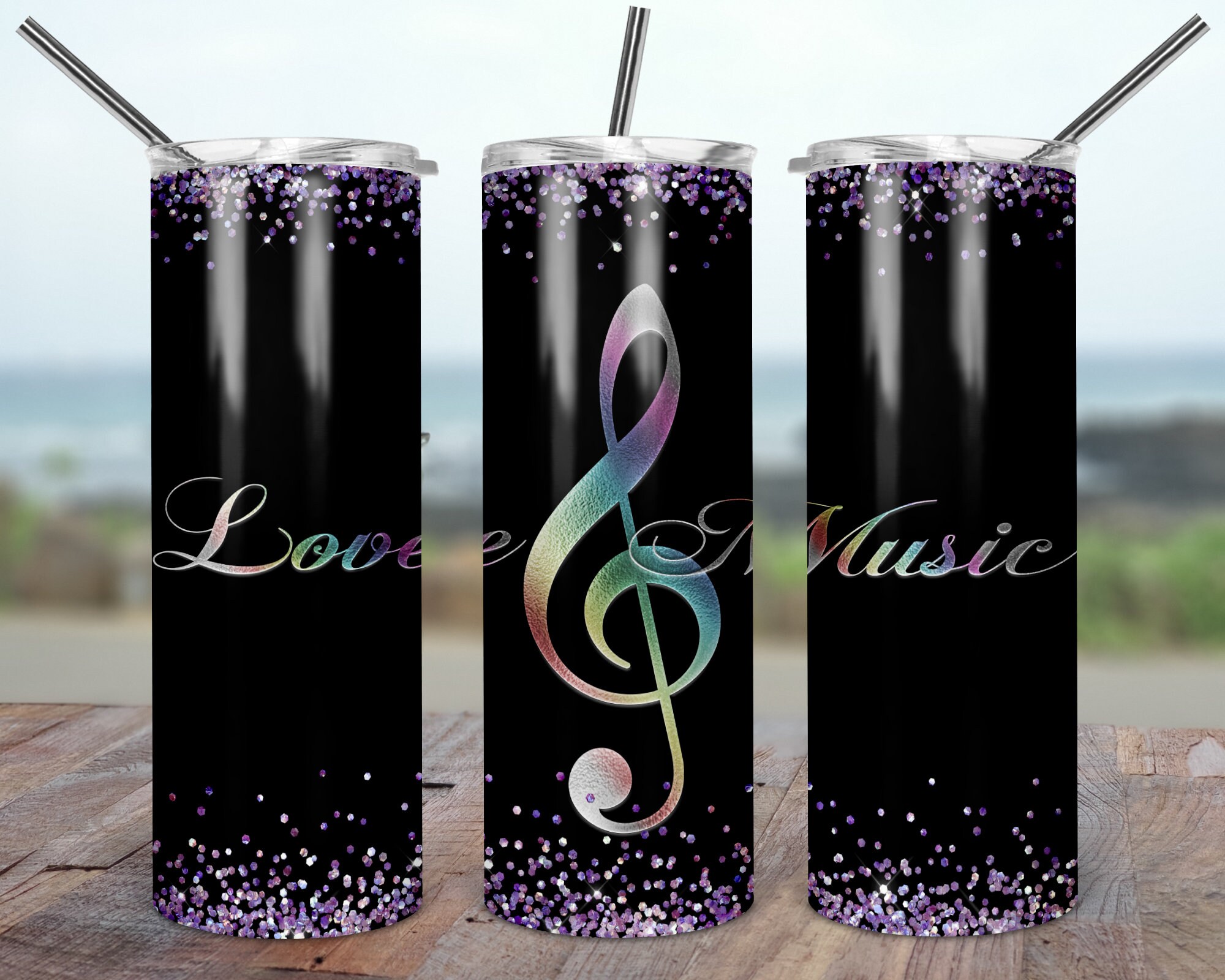 Love Music Sublimation 20oz Skinny Tumbler DESIGN Music Treble | Etsy