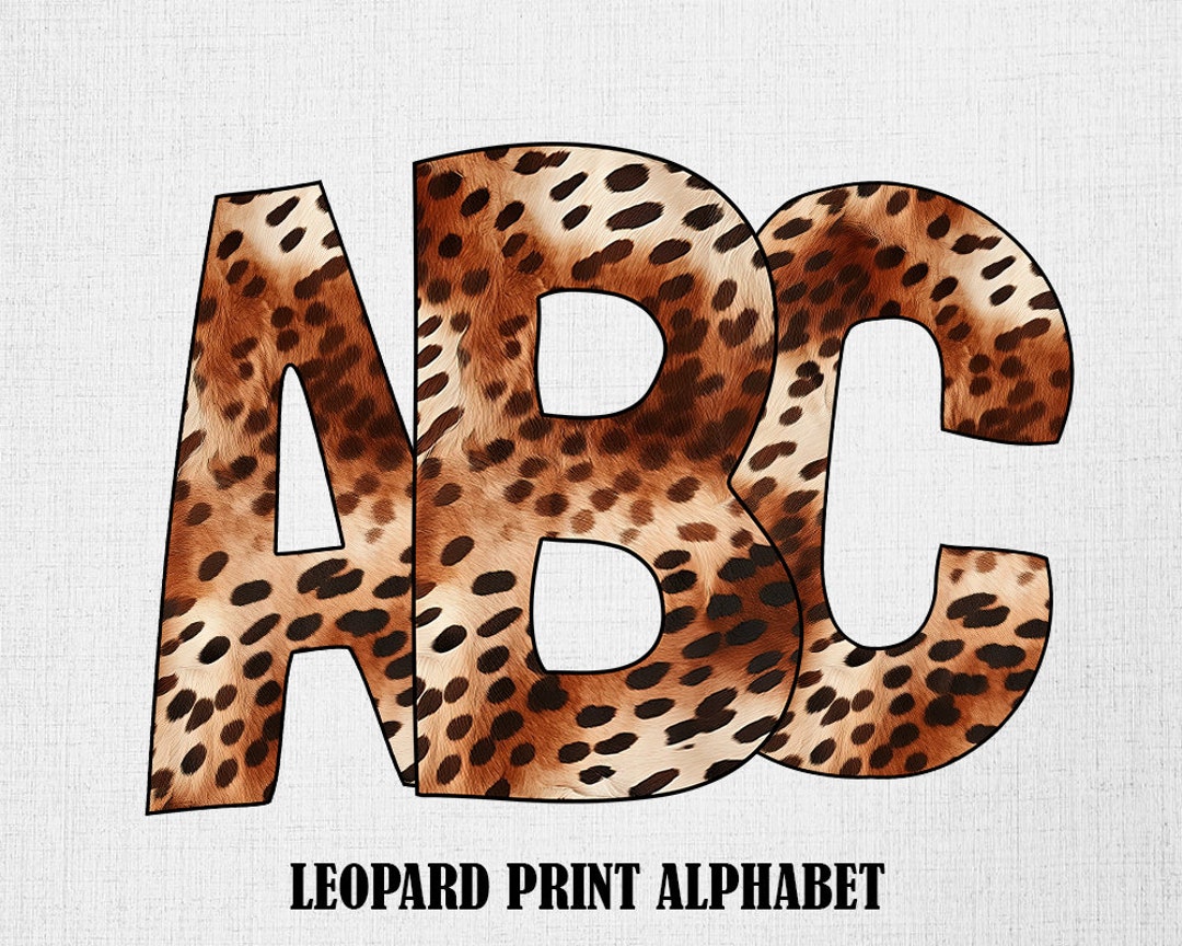 Western Leopard Letters Alphabet Set Download Monogram Letters Leopard ...