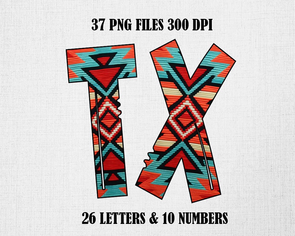 Tribal Aztec Alphabet PNG Set, Western Letters (digital Download) - Etsy