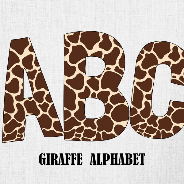 Giraffe Alphabet Png Giraffe Print Alphabet Letters Sublimation - Etsy