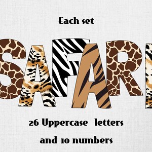 Safari Letters Alphabet PNG Set Animal Print Giraffe Leopard Zebra ...