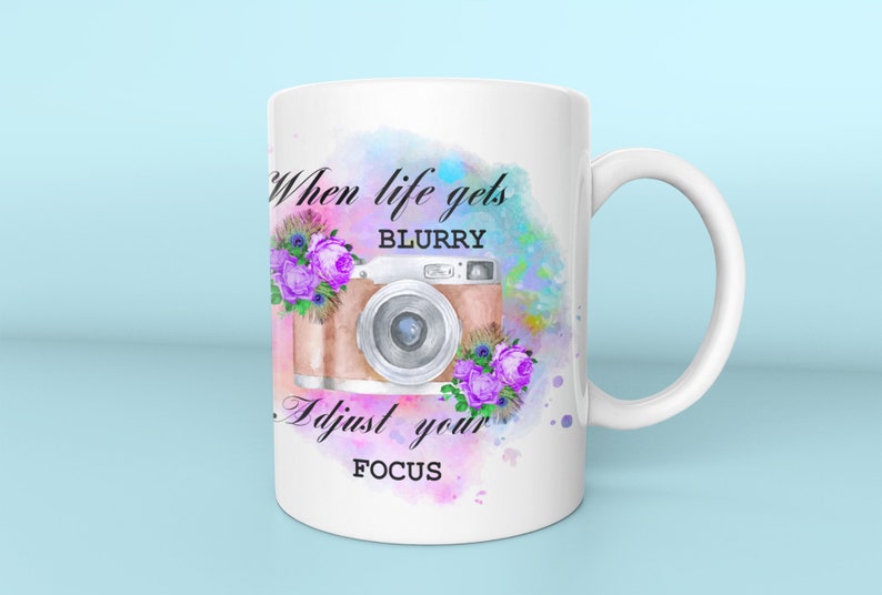 Watercolor Floral Retro Camera Focus Quote PNG Clipart | Etsy