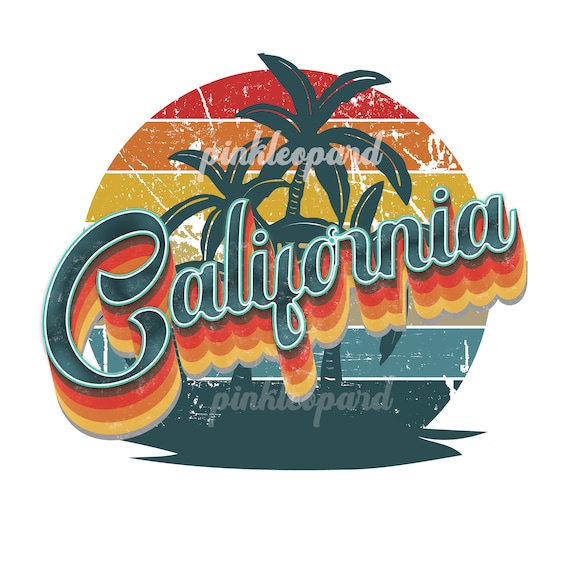 California Retro Style Sublimation DESIGN Vintage Sunset - Etsy