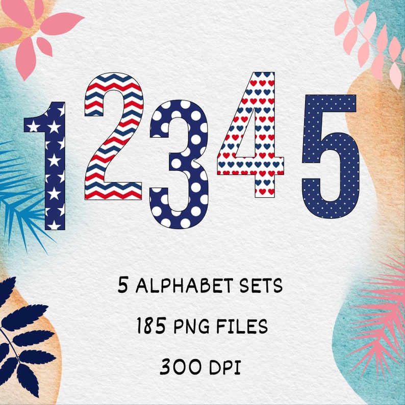 Patriotic Alphabet Letters PNG, American Flag, 4th of July (digital ...