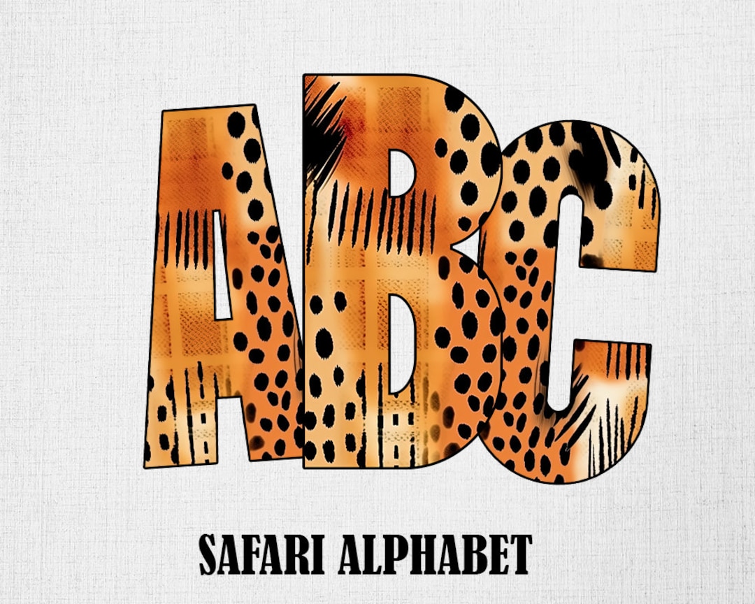 Safari Leopard Print Alphabet, PNG Clipart (digital Download) - Etsy