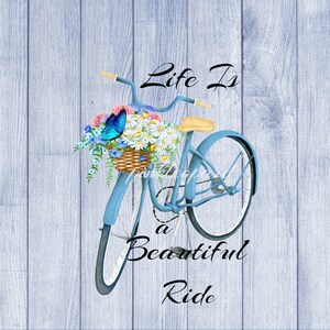 Life is a Beautiful Ride Png Sublimation Design Colorful Bicycle ...