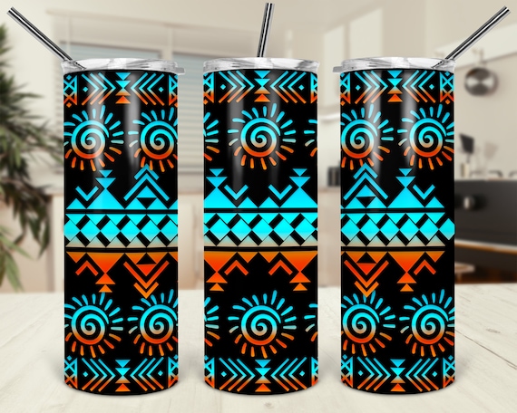 Aztec Tumbler Wrap TEMPLATE 20oz Skinny Tribal Southwest | Etsy