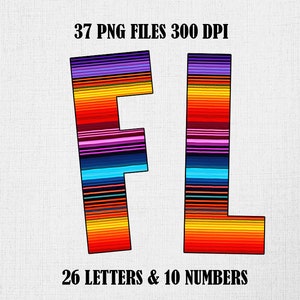 Western Serape Letters Alphabet Set Digital Download Alphabet Serape ...