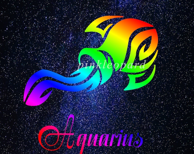 Aquarius Zodiac Sign Sublimation Design 4 Design Variants - Etsy