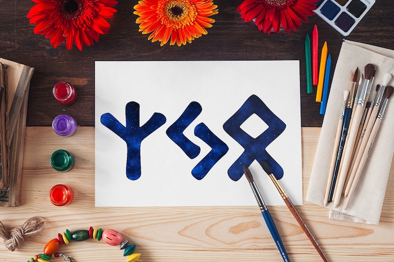 Elder Futhark Runes Alphabet, Viking PNG, Nordic Celtic Staves (digital ...