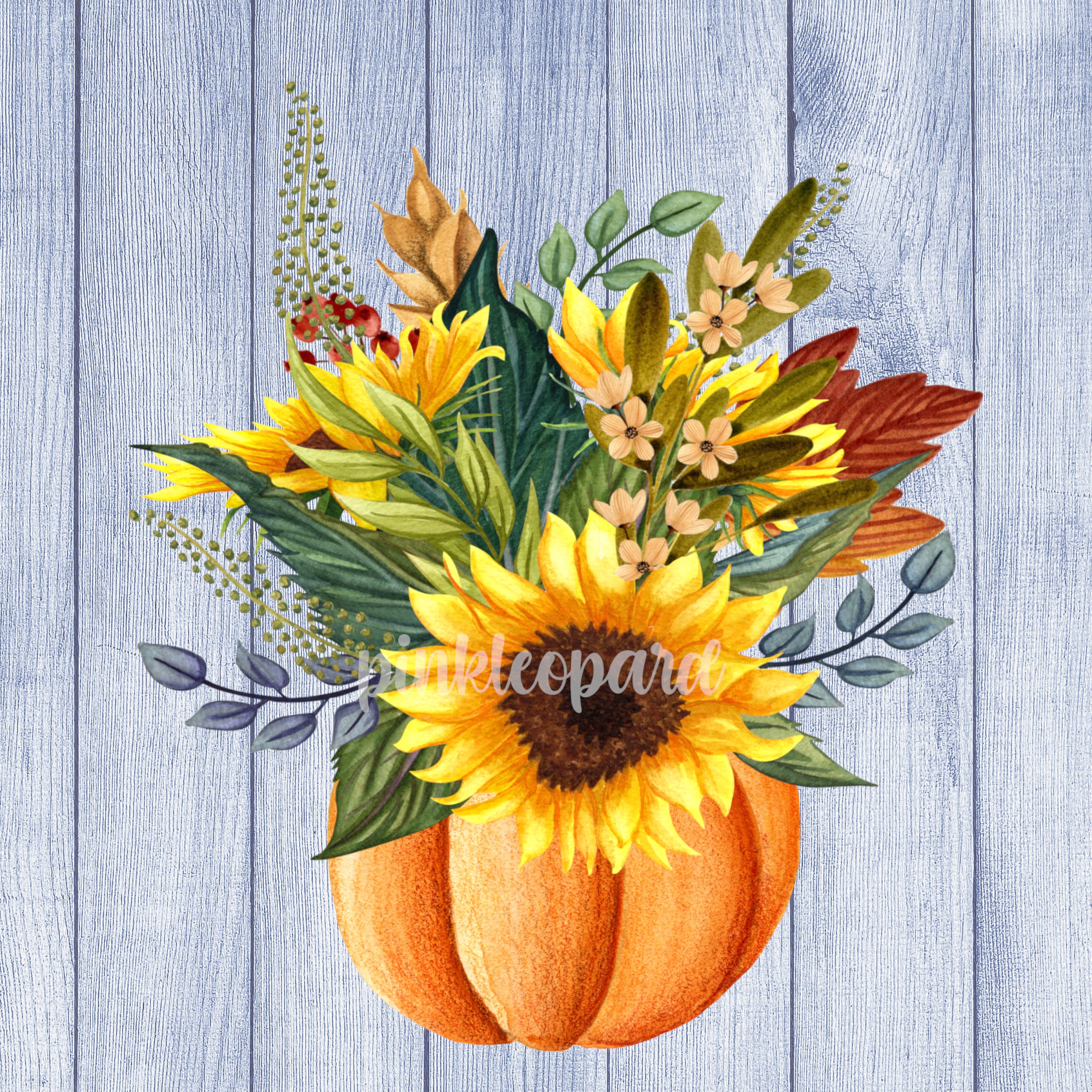 Sunflowers Pumpkin Png Sublimation Design Harvest Fall | Etsy