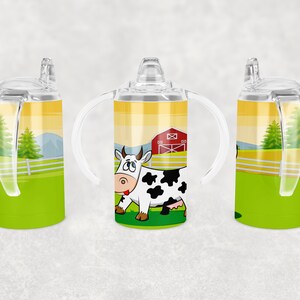 Cow Sublimation Straight Sippy Cup 12 OZ DESIGN Farm Life Cute Cow ...