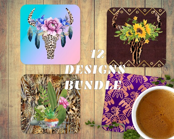 Bundle 12 DESIGNS Square Coasters Designs TEMPLATES Southwest - Etsy