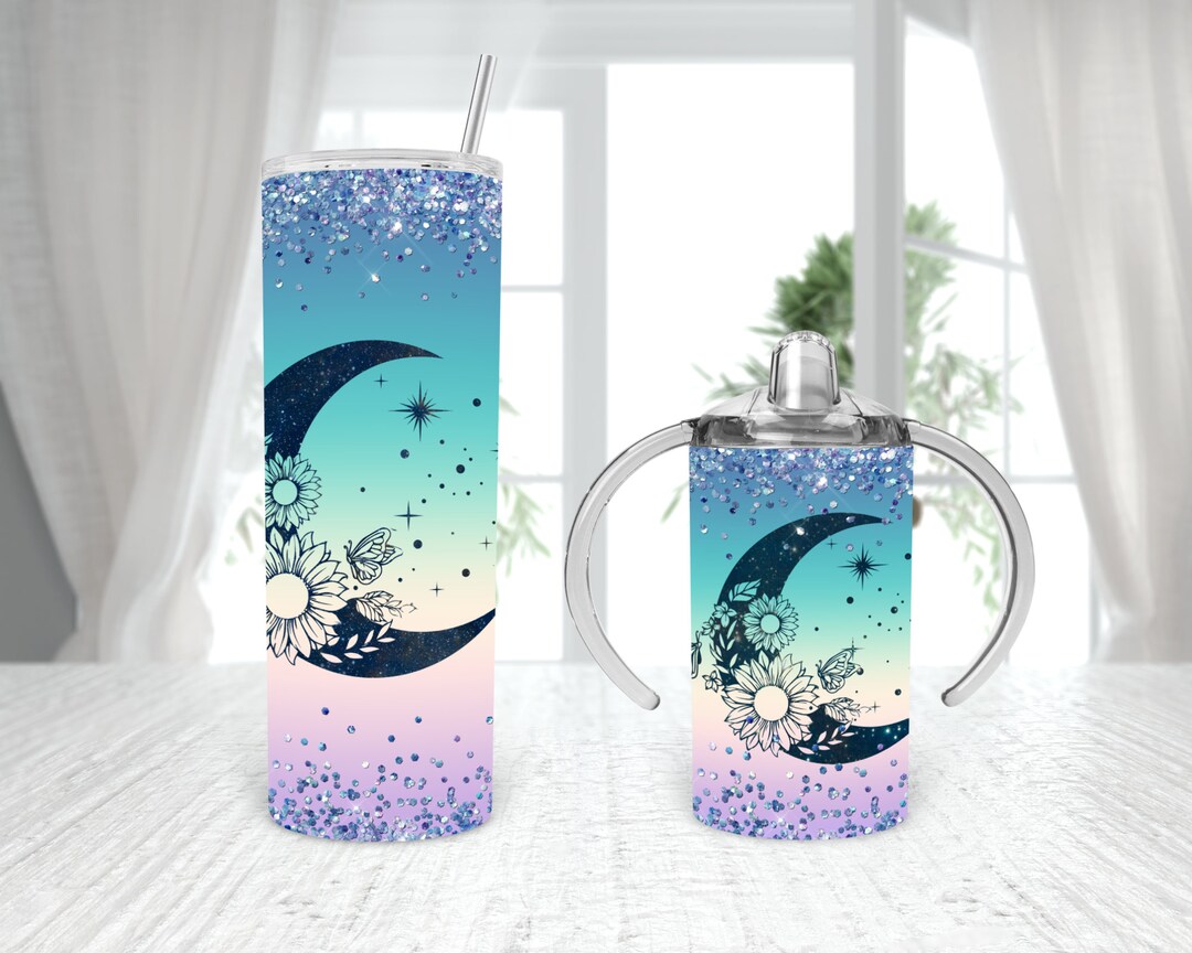 Moon Butterflies Matching Mommy and Me 12oz Straight Sippy Cup 20oz ...