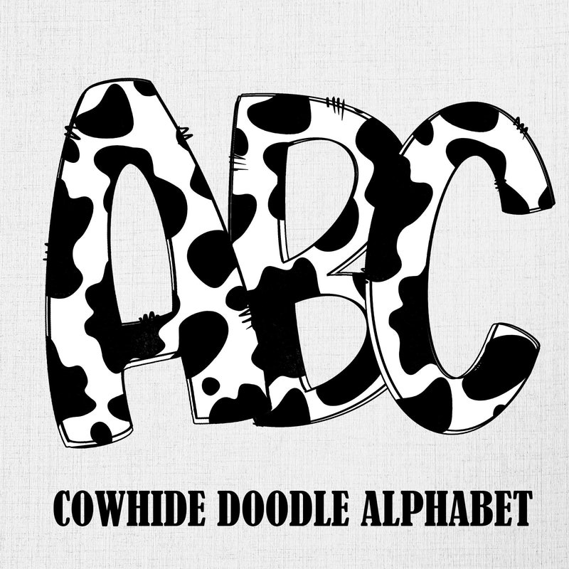 Cowprint Letters Svg - Etsy