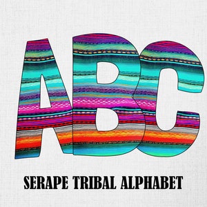 Tribal Letters Alphabet PNG Set Serape Aztec Ethnic Letters Sublimation ...