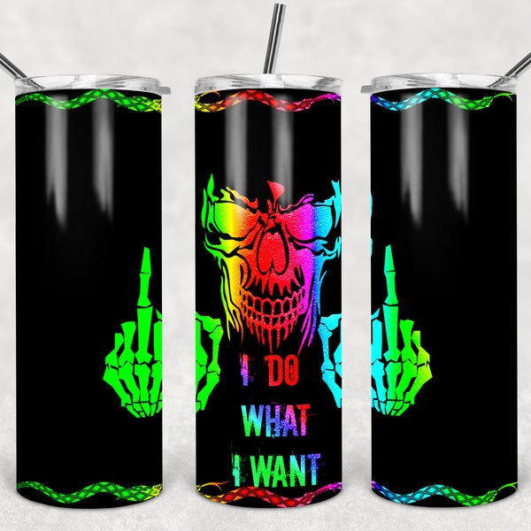 Skull Middle Finger Tumbler Sublimation Design - Etsy