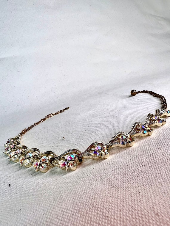 1950s Signed Lisner Necklace with Prismatic Auroras C… - Gem