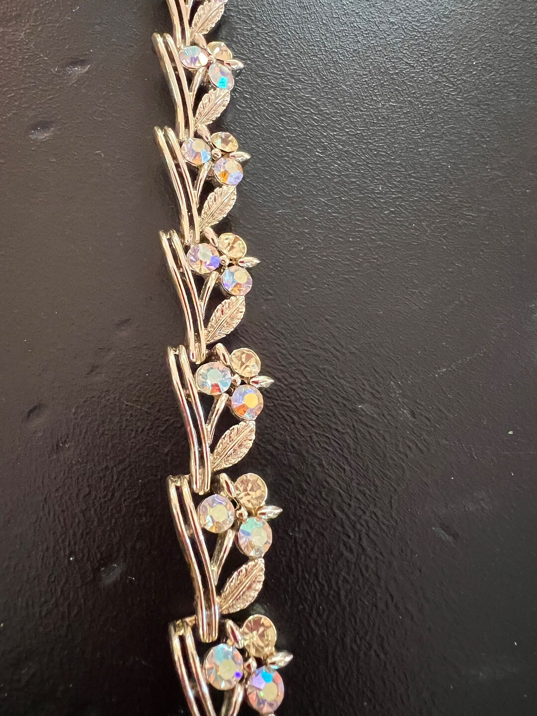 1950s Signed Lisner Necklace With Prismatic Auroras Crystal Rhinestones ...